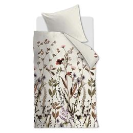 Ambiante Satin-Bettw&auml;sche-Set ''Dry Flowers'' in Creme/ Bunt - 54% | Gr&ouml;&szlig;e 155x220 cm | Bettwaesche-bettwaren