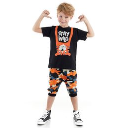 Denokids 2tlg. Outfit "Stay Wild" in Schwarz/ Bunt - 59% | Gr&ouml;&szlig;e 116 | Kinder-oberteile