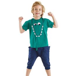 Denokids 2tlg. Outfit "Funny Dino" in Gr&uuml;n/ Dunkelblau - 66% | Gr&ouml;&szlig;e 110 | Kinder-oberteile