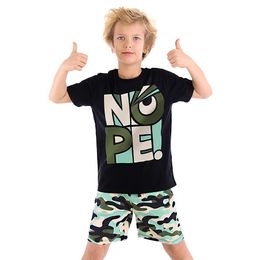 Denokids 2tlg. Outfit "Nope" in Dunkelblau/ T&uuml;rkis - 69% | Gr&ouml;&szlig;e 122 | Kinder-oberteile