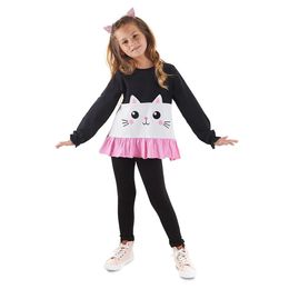 Denokids 2tlg. Outfit "Frilled Cat" in Schwarz - 66% | Gr&ouml;&szlig;e 92 | Kinder-longsleeves