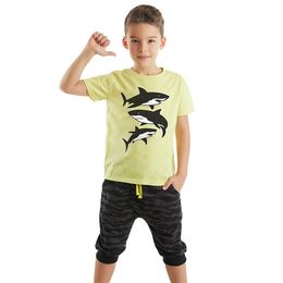 Denokids 2tlg. Outfit in Gelb/ Grau - 68% | Gr&ouml;&szlig;e 134 | Kinder-oberteile