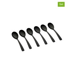 Bj&ouml;rn 6er-Set: Edelstahl-Kaffeel&ouml;ffel "Oglu" in Schwarz - (L)12 cm - 60% | Gedeckter-tisch