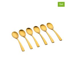 Bj&ouml;rn 6er-Set: Edelstahl-Kaffeel&ouml;ffel "Oglu" in Gold - (L)12 cm - 60% | Gedeckter-tisch