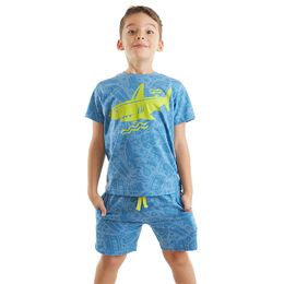 Denokids 2tlg. Outfit "Shark Sea" in Blau - 68% | Gr&ouml;&szlig;e 110 | Kinder-oberteile
