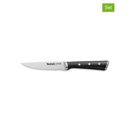 Tefal 4er-Set: Steakmesser "Ice Force" in Silber/ Schwarz - (L)11 cm - 49% | Kuechenhelfer