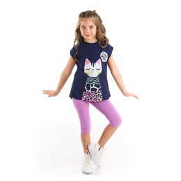 Denokids 2tlg. Outfit "Jungle Cat" in Dunkelblau/ Lila - 65% | Gr&ouml;&szlig;e 104 | Kinder-oberteile