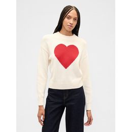 GAP Pullover in Creme/ Rot - 68% | Gr&ouml;&szlig;e XXS | Damen-pullover-cardigans