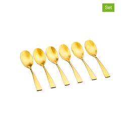 Bj&ouml;rn 6er-Set: Edelstahl-Kaffeel&ouml;ffel "Sven" in Gold - (L)14 cm - 60% | Gedeckter-tisch