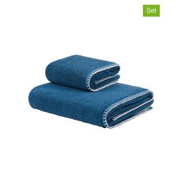 Lanerossi 2tlg. Frottierwaren-Set ''Coppia'' in Blau - 45% | Badtextilien