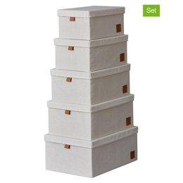 STORE IT! STORE IT 5er-Set: Ordnungsboxen in Creme - 50% | Kisten-koerbe