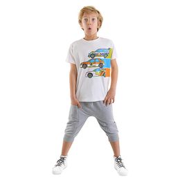 Denokids 2tlg. Outfit in Wei&szlig;/ Grau - 66% | Gr&ouml;&szlig;e 122 | Kinder-oberteile