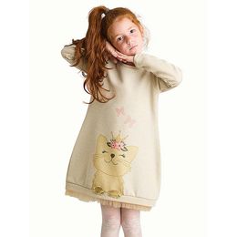 Denokids Kleid "Cat" in Beige - 62% | Gr&ouml;&szlig;e 92 | Kinderkleider
