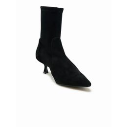 Stuart Weitzman Stiefel - Black Suede Naomi 50 Bootie - Gr. 6 - in Schwarz - f&uuml;r Damen