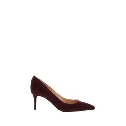 Gianvito Rossi Hohe Schuhe - Burgundy Suede Gianvito Rossi Pumps With 70 Mm Hee - Gr. 36,5 (EU) - in Schwarz - f&uuml;r Damen