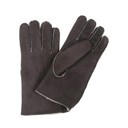 eleventy Handschuhe - Suede Brown Gloves With Plush Lining - Gr. L - in Braun - f&uuml;r Damen