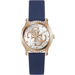 Guess Damen Quarzuhr &raquo;ANNETTE&laquo; Armbanduhr, Damenuhr, Silikonarmband blau