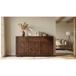 Home Affaire Sideboard &raquo;Gotland&laquo; Kommode, Breite 147 cm, aus massiver Kiefer, FSC braun
