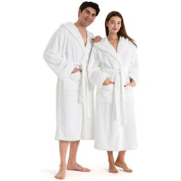 LeGer Home by Lena Gercke Unisex-Bademantel &raquo;Lovina gestreift, ideal f&uuml;r Sauna & Spa, Hotelbademantel, Morgenmantel&laquo; 1 Stk. kuschelig weicher Fleece, 