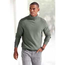 H.I.S. H.I.S Herren Rollkragenpullover Strickpullover in modischer Struktur gr&uuml;n S (44/46)