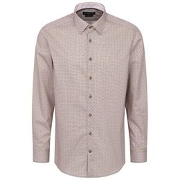 Bugatti Herren Bugatti Langarmhemd mit Under-Button-Down braun 4XL, Normalgr&ouml;&szlig;en