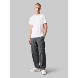 Calvin Klein Jeans Herren Cargohose &raquo;REGULAR STRAIGHT CARGO&laquo; mit Logopatch grau 34, L&auml;nge 30