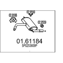 MTS MARKENTECHNIKSERVICEGMBH & CO. KG MTS Endschalld&auml;mpfer 01.61184 f&uuml;r SEAT 5P0253609P