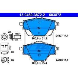 ATE Bremsensatz, Scheibenbremse Bremsensatz-Vorn und Hinten SG00000D9Y Vorderachse voll 290mm 12mm f&uuml;r Opel Peugeot Vaughall Citro&euml;n TOYOTA