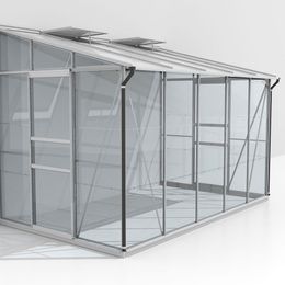 Vitavia Anlehngew&auml;chshaus Osiris Tomatenhaus Kombiverglasung Silber, 201x324x221 cm (LxBxH)
