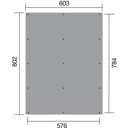 Weka Doppelcarport 618 Unterstand, 576x784 cm, ohne Dacheindeckung