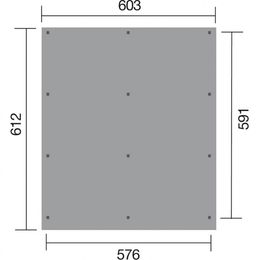 Weka Doppelcarport 618 Unterstand, 576x591 cm, ohne Dacheindeckung