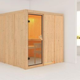Karibu Sauna Rodin, ohne Ofen, bronziert,Ganzglast&uuml;r,ohne Dachkranz