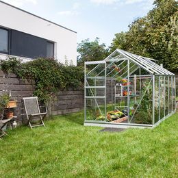 Vitavia Gew&auml;chshaus Venus Tomatenhaus Silber, 3 mm, 321x195x197 cm (LxBxH),ESG (Einscheibensicherheitsglas, kristallklar)