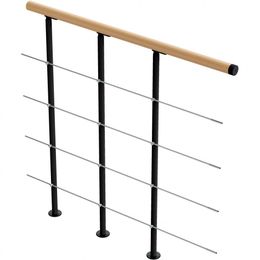 Dolle Br&uuml;stungsgel&auml;nder 100 cm f&uuml;r Mittelholmtreppe Boston, Erg&auml;nzungs Set, Anthrazit, Handlauf Buche