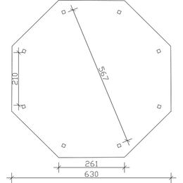 Skan Holz Pavillon Nice Schiefergrau Holzpavillon, 630x630 cm
