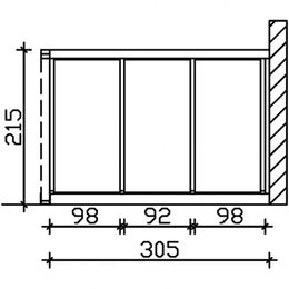 Skan Holz Seitenwand Polycarbonat Wandanbau Wei&szlig;, 305x200 cm