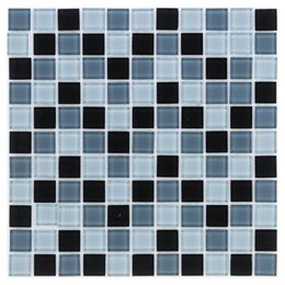 Wellker Glasmosaik Schwarz Grau 30x30 cm Mosaikfliesen 4 mm g&uuml;nstig