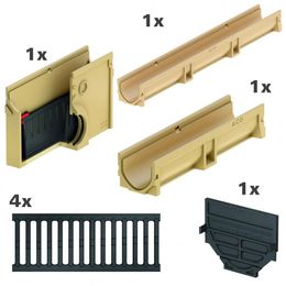 Aco Komplett Set Euroline 2.0, 2 m, B 125 (12,5 to),mit Gussrost,Sinkkasten