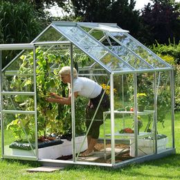Vitavia Gew&auml;chshaus Venus Tomatenhaus Silber, 3 mm, 195x195x197 cm (LxBxH),ESG (Einscheibensicherheitsglas, kristallklar)