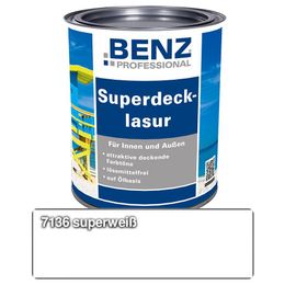 BENZ PROFESSIONAL Superdecklasur Holzschutzmittel, 2,5 l, Superwei&szlig;