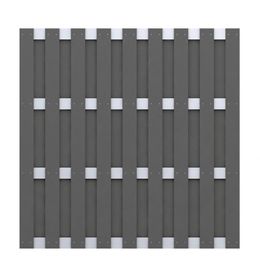 TraumGarten Sichtschutzzaun JUMBO WPC Alu-Design Anthrazit Sichtschutz Lamellenzaun, 179x179 cm
