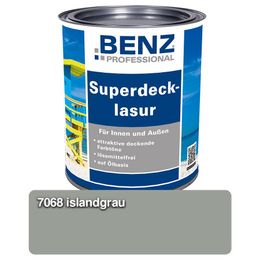 BENZ PROFESSIONAL Superdecklasur Holzschutzmittel, 0,75 l, Islandgrau