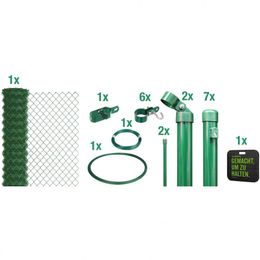 Alberts Maschendrahtzaun Set gr&uuml;n, 100 cm, 15 m,Einbetonieren