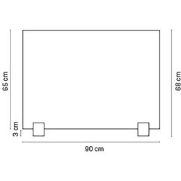 Wellker Virenschutz Sicherheitsglas Spuckschutz, 900x650 mm
