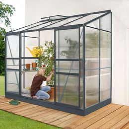 Vitavia Anlehngew&auml;chshaus Styx Tomatenhaus Schwarz, 4 mm, 132x255x182 cm (LxBxH),HKP (Hohlkammerplatten)