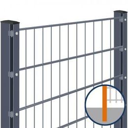 Doppelstabmattenzaun zum Einbetonieren Rundum-sorglos-Paket Anthrazit Komplettset, Abdeckleiste, 1830 mm,30 m,8/6/8 mm,gerade