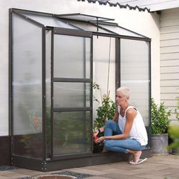 Vitavia Anlehngew&auml;chshaus Styx Tomatenhaus Schwarz, 4 mm, 69x193x182 cm (LxBxH),HKP (Hohlkammerplatten)