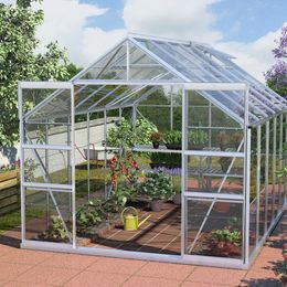 Vitavia Gew&auml;chshaus Mars Tomatenhaus Silber, 3 mm, 383x257x232 cm (LxBxH),ESG (Einscheibensicherheitsglas, kristallklar)