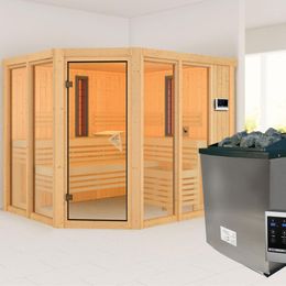 Karibu IR-Multifunktionsauna Ava, 9 kW ext. Steuerung Easy Finnisch, ohne Dachkranz