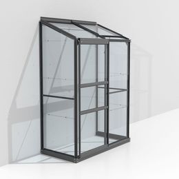 Vitavia Anlehngew&auml;chshaus Styx Tomatenhaus Schwarz, 3 mm, 69x131x182 cm (LxBxH),ESG (Einscheibensicherheitsglas, kristallklar)